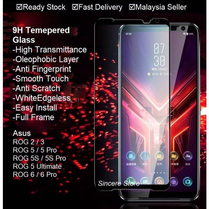 Asus ROG 2 3 5 5S Pro Ultimate 6 Rog2 Rog5 Rog3สร้อยคอลูกปัดเซมิแมตต์ใสกระจกเทมเปอร์เล่นเกมกัน ...