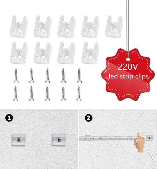 20/50 Pcs Neon Led Strip Light Fix Clips Connector Accessories For ...