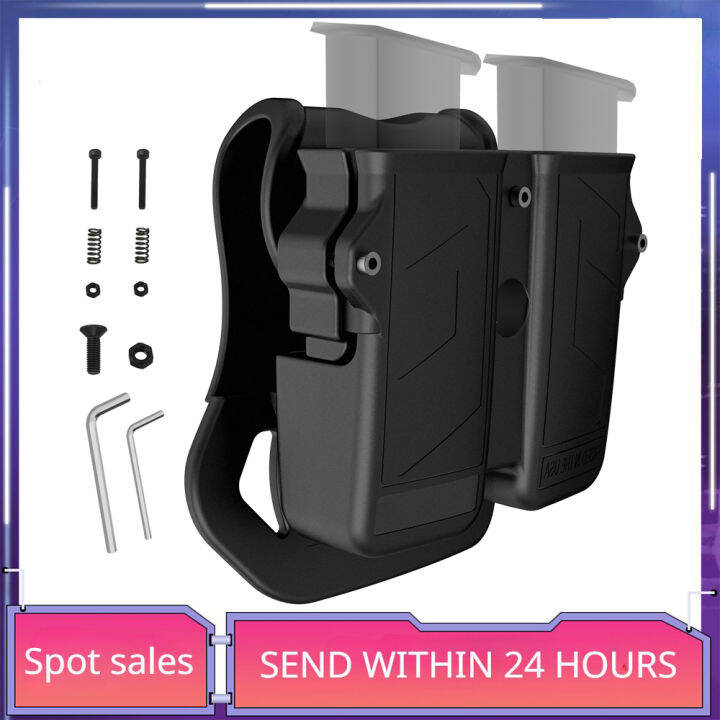 Double Mag Holder, Universal Mag Holder for 9mm 10mm .40 .45 Single ...