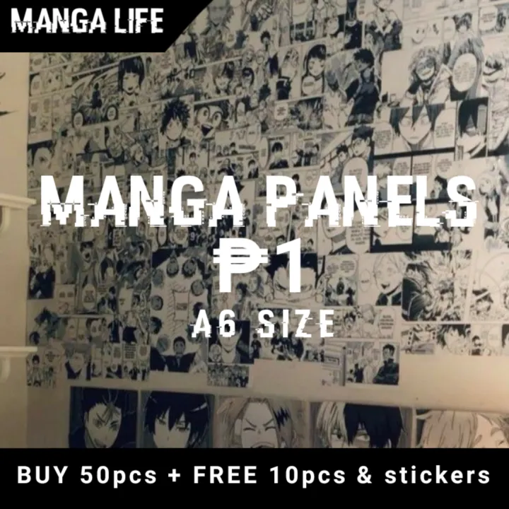 Manga Life Anime Manga Panels Wall Decor Sticker A6 Size ( SET-A ...