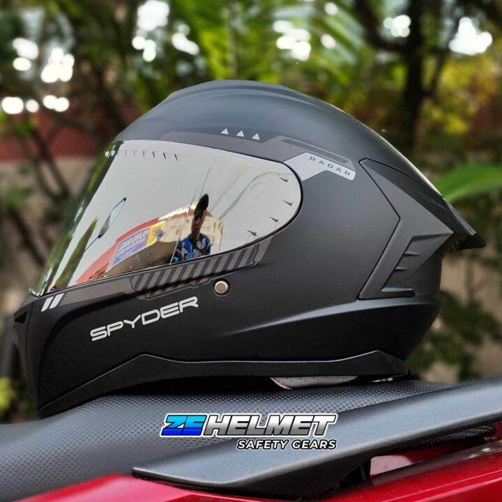 SPYDER RADAR PD (Matte Black) FULL FACE - SINGLE VISOR (with FREE Clear ...