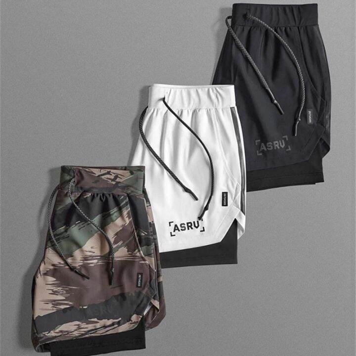 ASRV Men 2 In 1 Noctilucent Shorts Sport Waterproof Gym Shorts Fitness ...