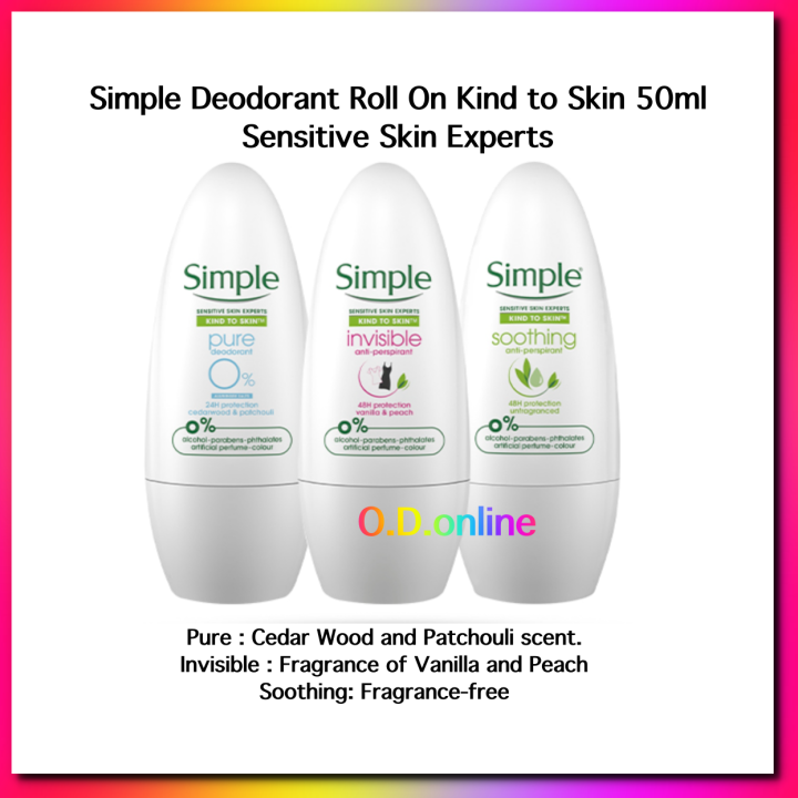 Simple Deodorant Roll On Kind to Skin 50ml X 3 Pcs | Lazada Singapore