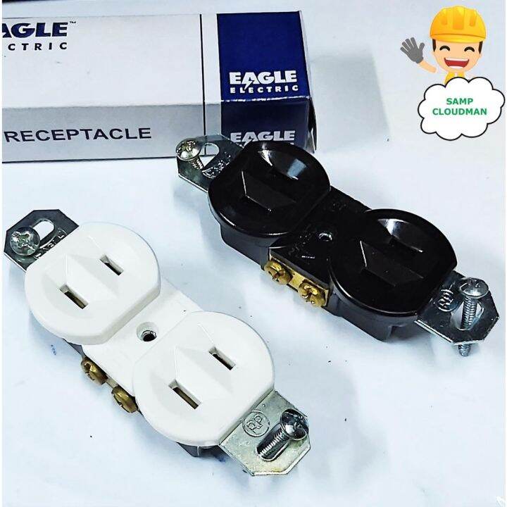 Eagle Receptacle Parallel 2-Tap Flush Outlet 733 Brown or Cream 15A ...
