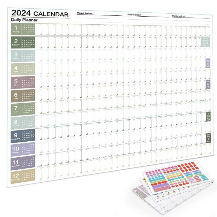 （Calendars）Calendar Planner Sheet 2023 2024 Hanging Wall Calendar ...