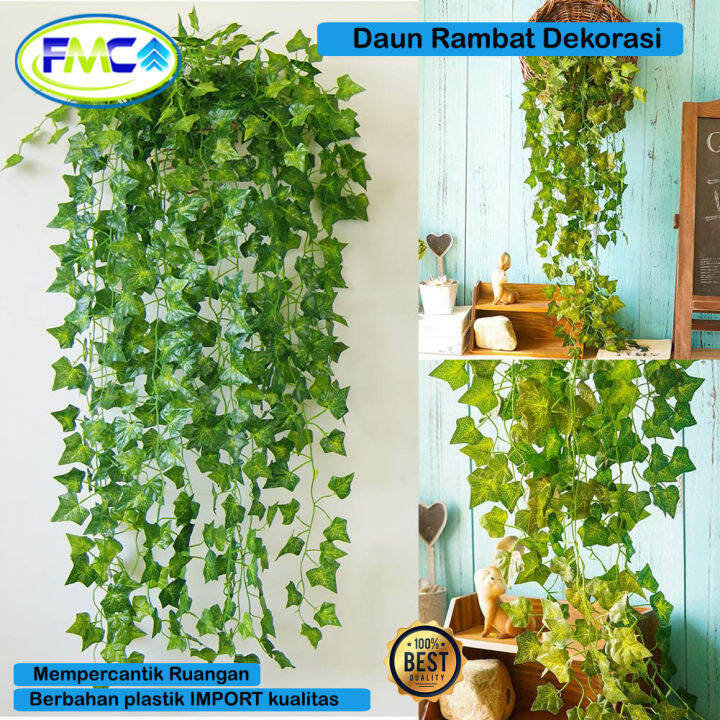 Dekorasi Daun Rambat Teras Plastik Artificial Bunga Gantung Daun rambat ...