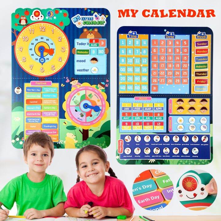 DIY My Daily Calendar Day Month Season Time Plan Chart Early Education ...