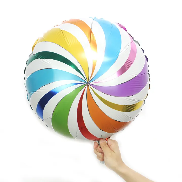 5pcs Balloons 18-inch Cute Pinwheel Lollipop Shape Aluminum Foil Party ...