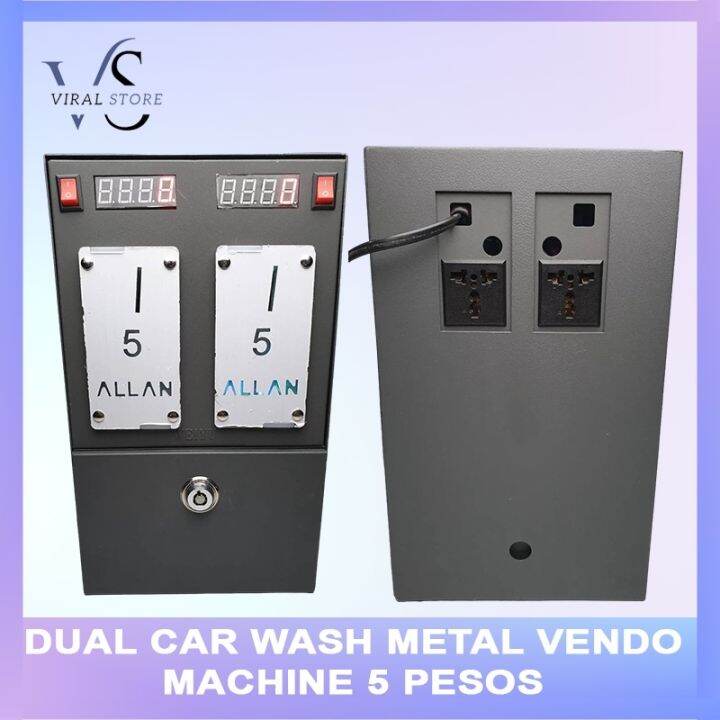 Old Model Dual Coin Slot Car wash Machine Coin Slot 5 Peso timer ...