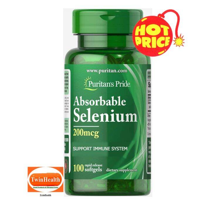 Puritan’s Pride Absorbable Selenium 200 mcg / 100 Softgels | Lazada.co.th