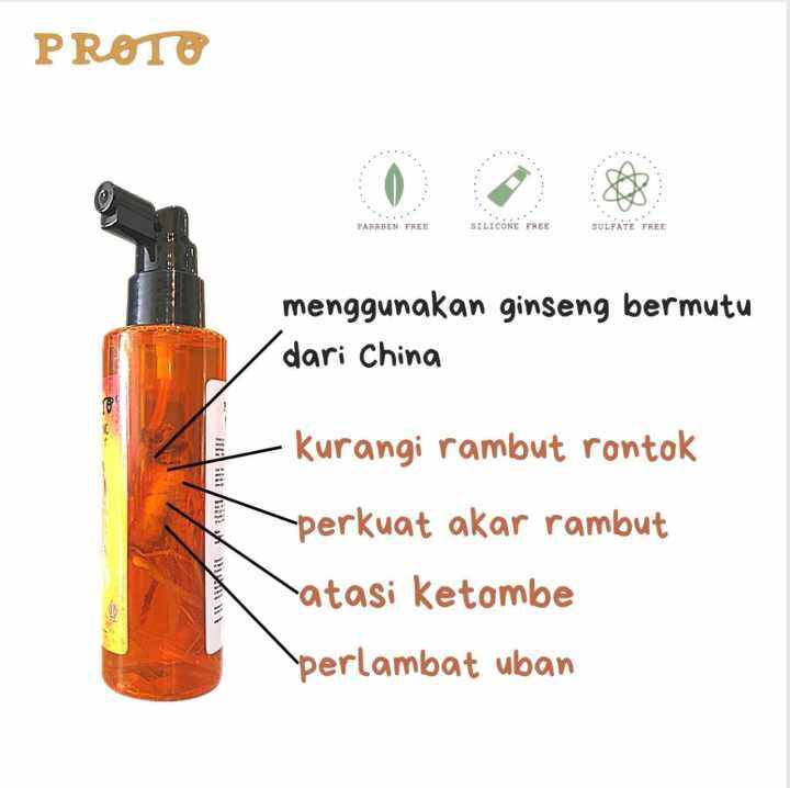 Proto Hair Tonic Ginseng 160 mL rambut rontok kemasan baru buy 1 get 1 ...