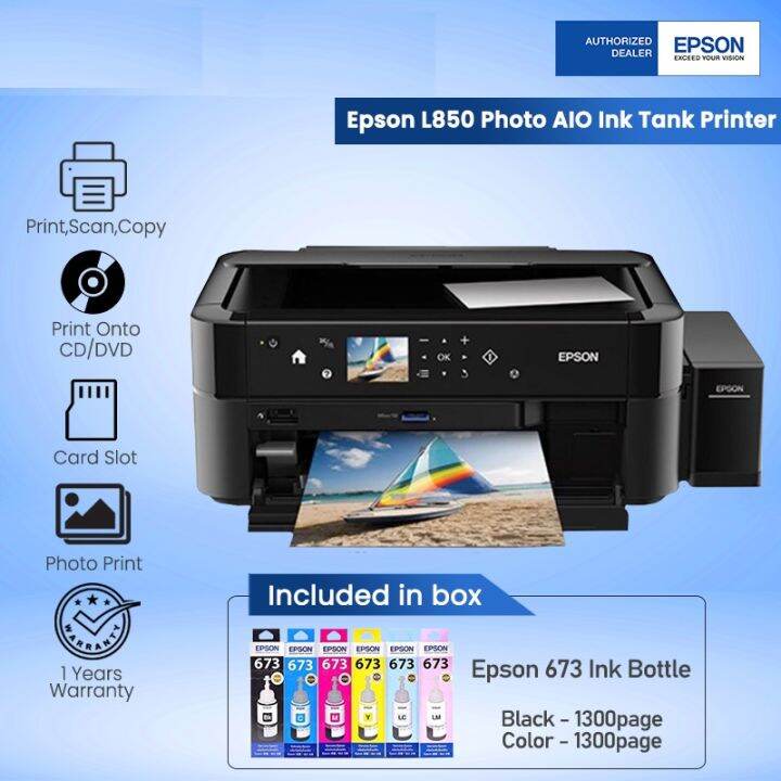 Epson Printer L850 Photo All-in-One Ink Tank Printer | Lazada PH