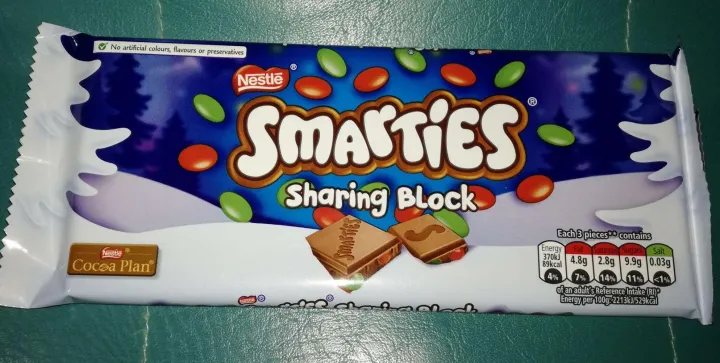 Sale! Smarties Chocolate Sharing Block Bar 100g | Lazada PH