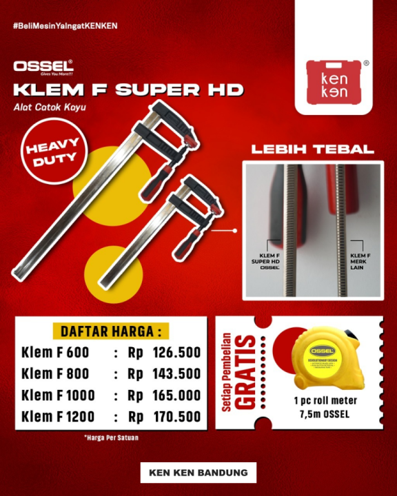 Klem F Clamp F Klem Kayu Alat Jepit Kayu Super HD Klem 60cm - 120cm ...