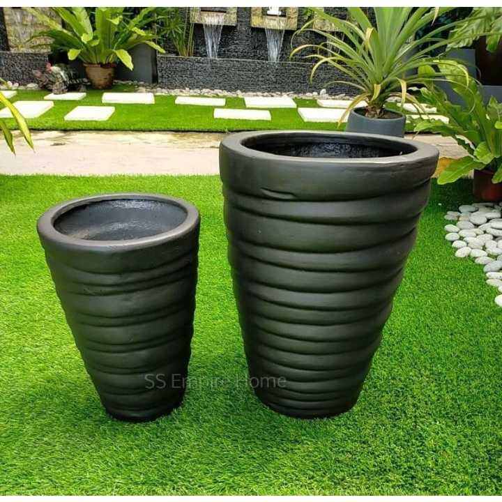 REX FP11 Matte Fibreglass Round Circular Flower Pot Pasu Bunga Garden ...