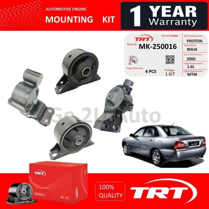TRT BRAND ENGINE MOUNTING 1 SET 4PCS - MK-250016 PROTON WAJA GEN2 PERSONA 1.6 MANAUL 1 YEAR ...