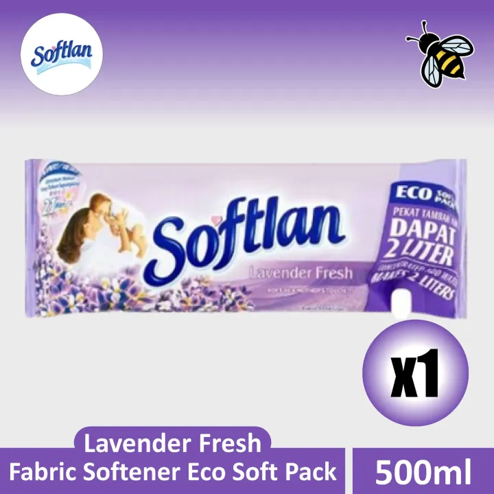 Softlan Anti Wrinkles Fabric Softener Eco Pack Lavender Fresh 500ml ...