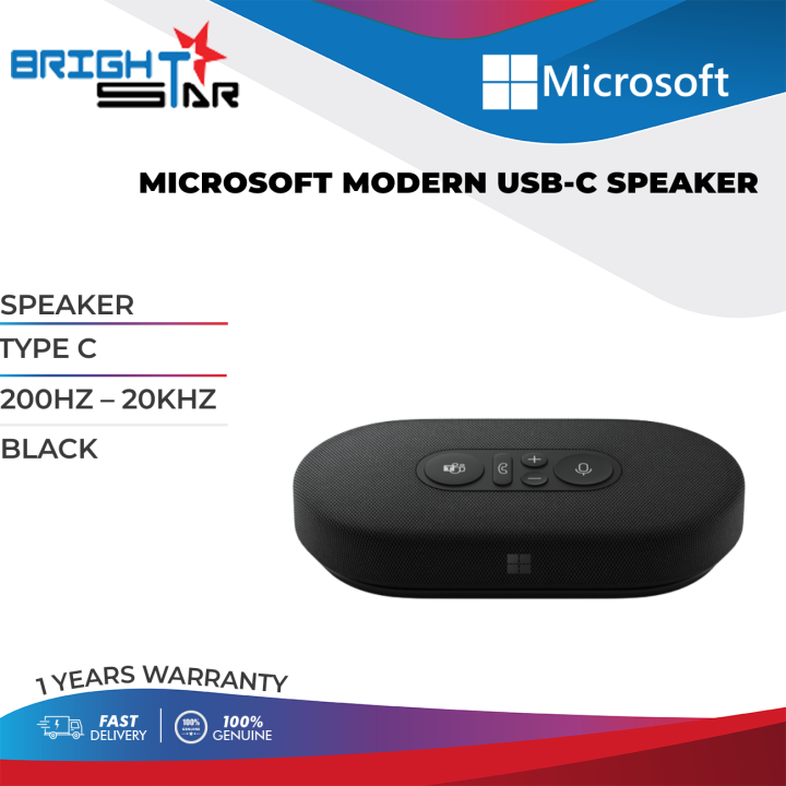 MICROSOFT MODERN USB-C SPEAKER / TYPE C / 200HZ – 20KHZ / BLACK / 1Y ...