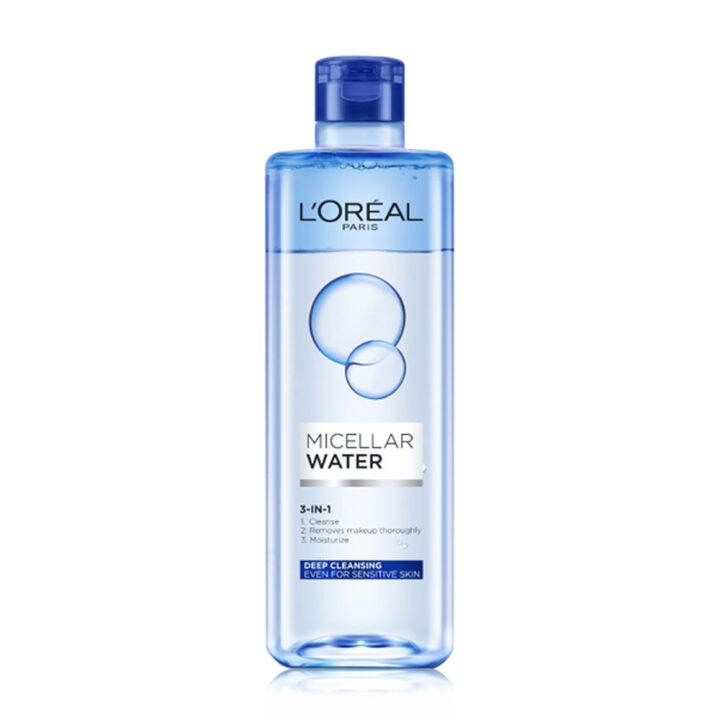 L'Oreal Micellar Water 3-In-1 Deep Cleansing 400ml. ลอรีอัล ไมเซลล่า วอเตอร์ คลีนซิ่ง ช่วยเช็ด ...