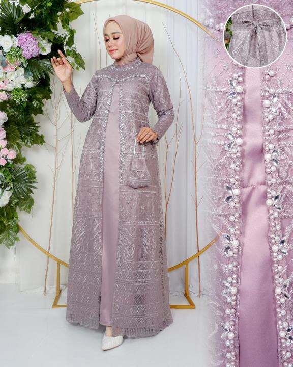 Gamis Dress Viona Mewah Kekinian 2023 - Gamis Pesta Pernikanan Model Stlyle Modis Kondangan ...