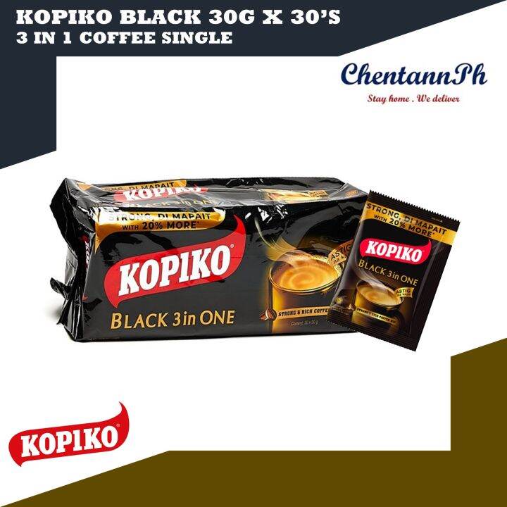 KOPIKO BLACK SINGLE 3-in-1 Coffee Mix 30G x 30 pieces | Lazada PH