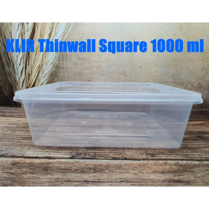 Thinwall KLIR Square / Kotak 1000 ml / / box Plastik / Wadah Plastik ...