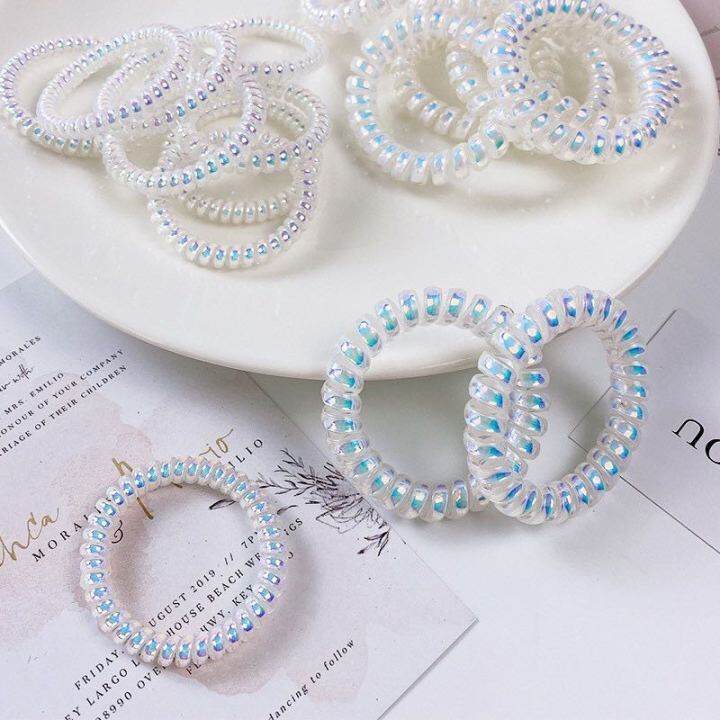 Korea Laser Mermaid Color Hair Tie Strap High Elastic Hair Strap Girl ...