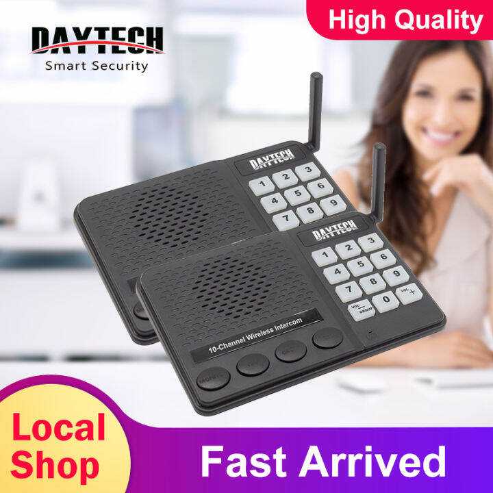 Local Shop DAYTECH Wireless Intercom System 10 Channel Two-Way Communication Free Call Free ...