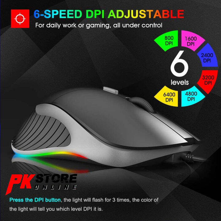 IMICE X6 HIGH CONFIGURATION USB WIRED GAMING MOUSE COMPUTER GAMER 6400 ...