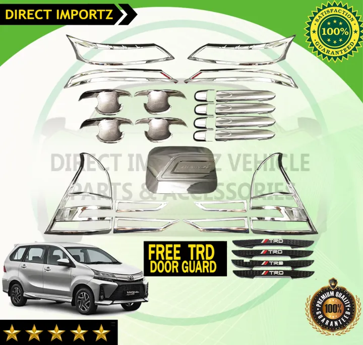 Toyota Avanza 2019 to 2021 Combo Set Garnish Cover CHROME with FREE TRD ...