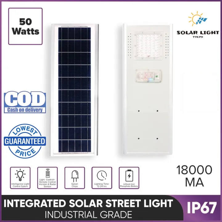 50W Integrated Solar LED Outdoor Street Light Industrial Grade ...