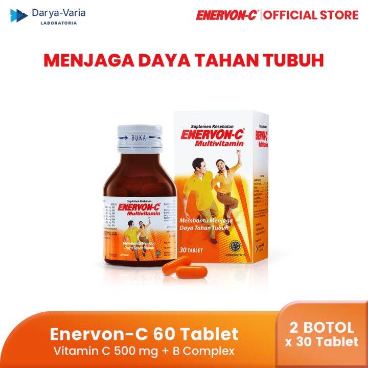 Enervon-C Botol Vitamin C dan B Complex Isi 60 Tablet (2 Botol x 30 ...