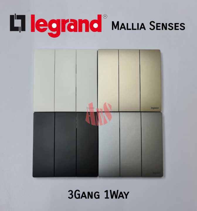 Legrand Mallia Senses 3Gang 1Way Switch Color Switches 3G 1W 3G1W ...