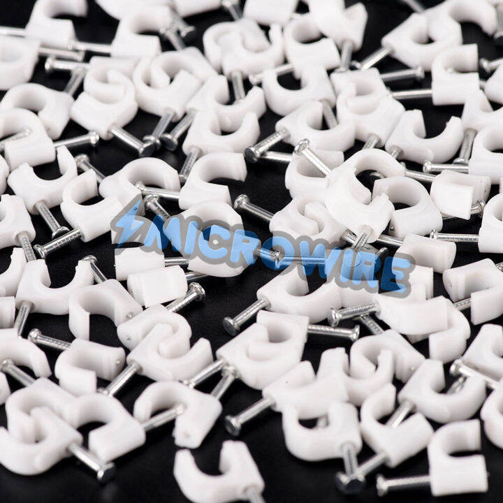 100pcs New RG59 Coax Cat5 Cat6 Cable Wire Clips Nail Clamps Straps ...