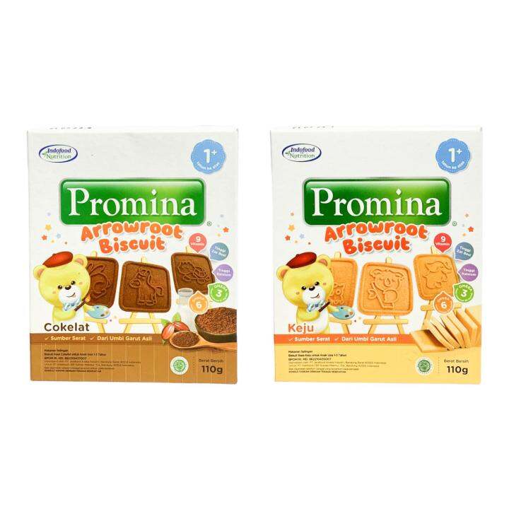 PROMINA - Arrowroot Biskuit Rasa Susu, Keju, Coklat 110gr Cemilan ...