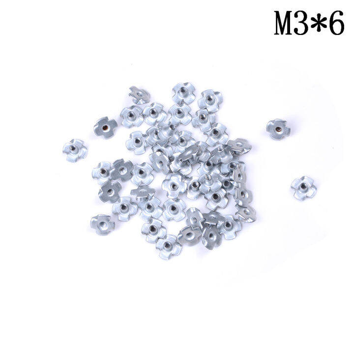 Female Warrior 50pcs M3/M4/M5/M6/M8/M10 Four Prong Furniture T Nut ...