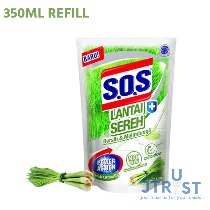 SOS Floor Cleaner Sereh Pembersih Lantai Refill 350ml | Lazada Indonesia