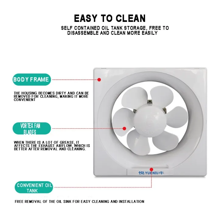 [READY STOCKS] GM Kitchen Exhaust Fan 8/10/12 Inch Wall Mounted Exhaust ...