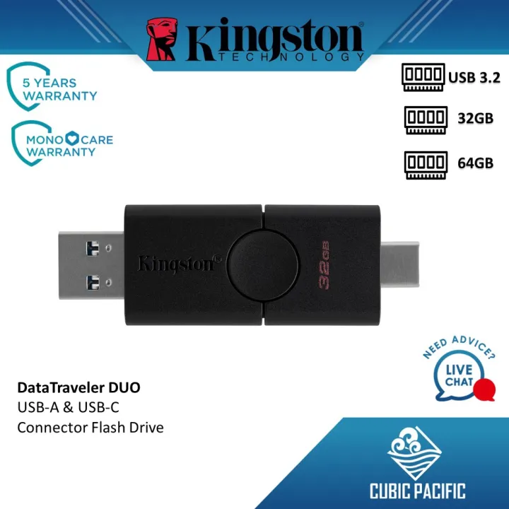 ♥Ready Stock +FREE Shipping♥ DataTraveler Duo USB-A and USB-C connector ...