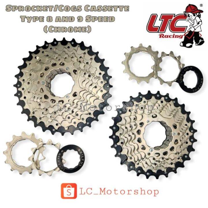 [cog 8 speed]Dwb MTB Sprocket/Cogs Cassette Type 8 and 9 Speed (CHROME ...