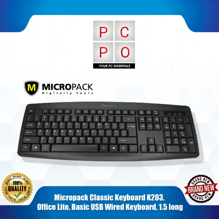 Micropack K-203 Classic Keyboard , Office Lite, Basic USB Wired Keyboard, 1.5 long | Lazada PH