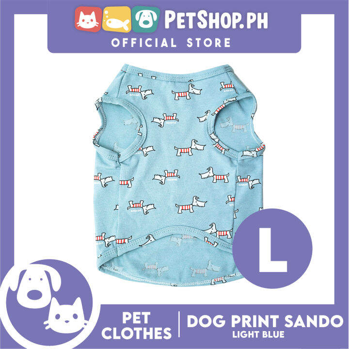 Pet Sando (Large) Light Blue with Dog Print Design | Lazada PH