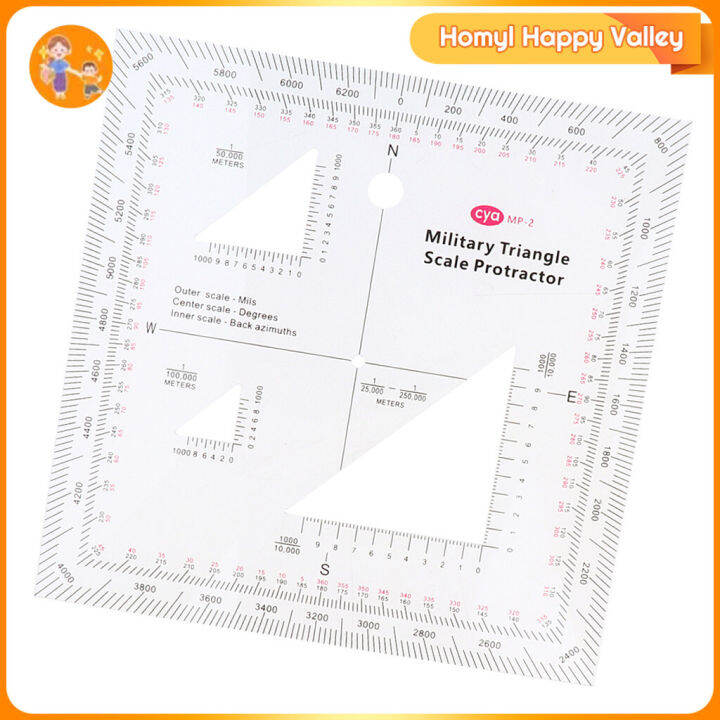 Homyl Military Triangle Scale Protractor Topographic Map Graphic ...