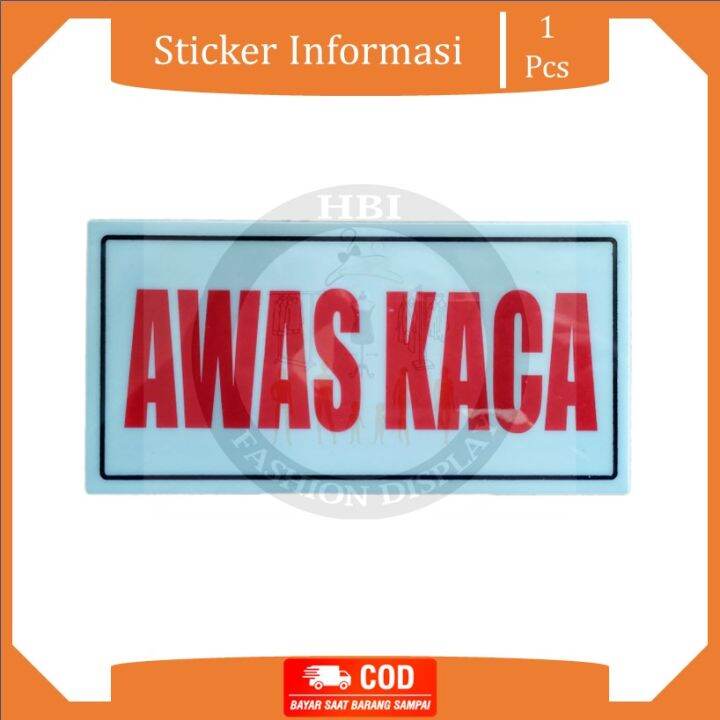 Sign Board Stiker Papan Nama Informasi Awas Kaca | Lazada Indonesia