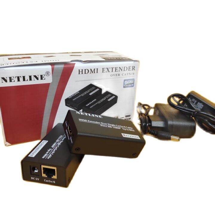 HDMI Extender Netline Over Cat 5e 6 60 Meter Full HD 1080P | Lazada ...