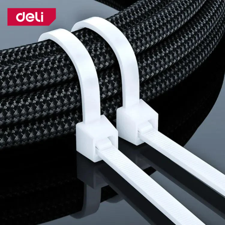 Deli สายรัดเคเบิ้ลไทร์ 8 นิ้ว 12 นิ้ว สายรัดพลาสติกไนล่อน สายเคเบิ้ลไทร ...