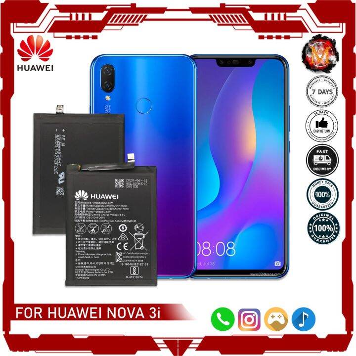 Huawei Nova 3i Battery Very Good Quality Fast Charger Battery Model HB356687ECW Battery 3340mAh ...