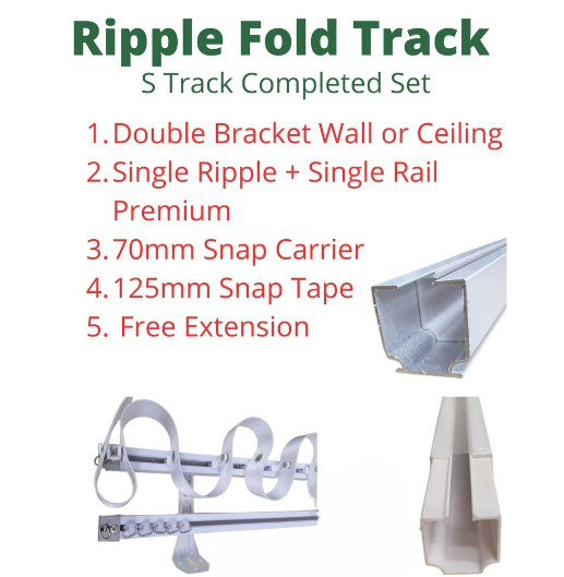 Ripple Fold Track S Curtain Track Double Ripple Fold | Lazada