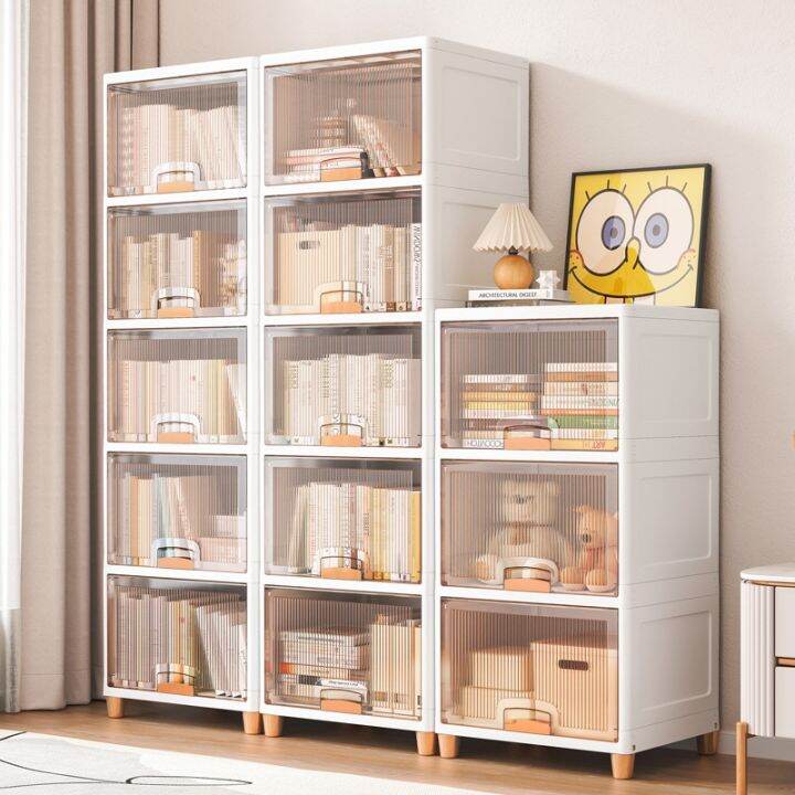 [COD] Bookshelf shelf floor-to-ceiling dust-proof storage cabinet ...