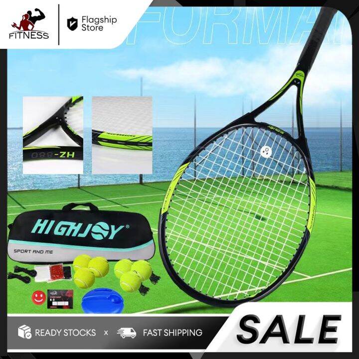 Tennis Racket All Carbon One-piece Beating Resistant Outdoor Rebound ...